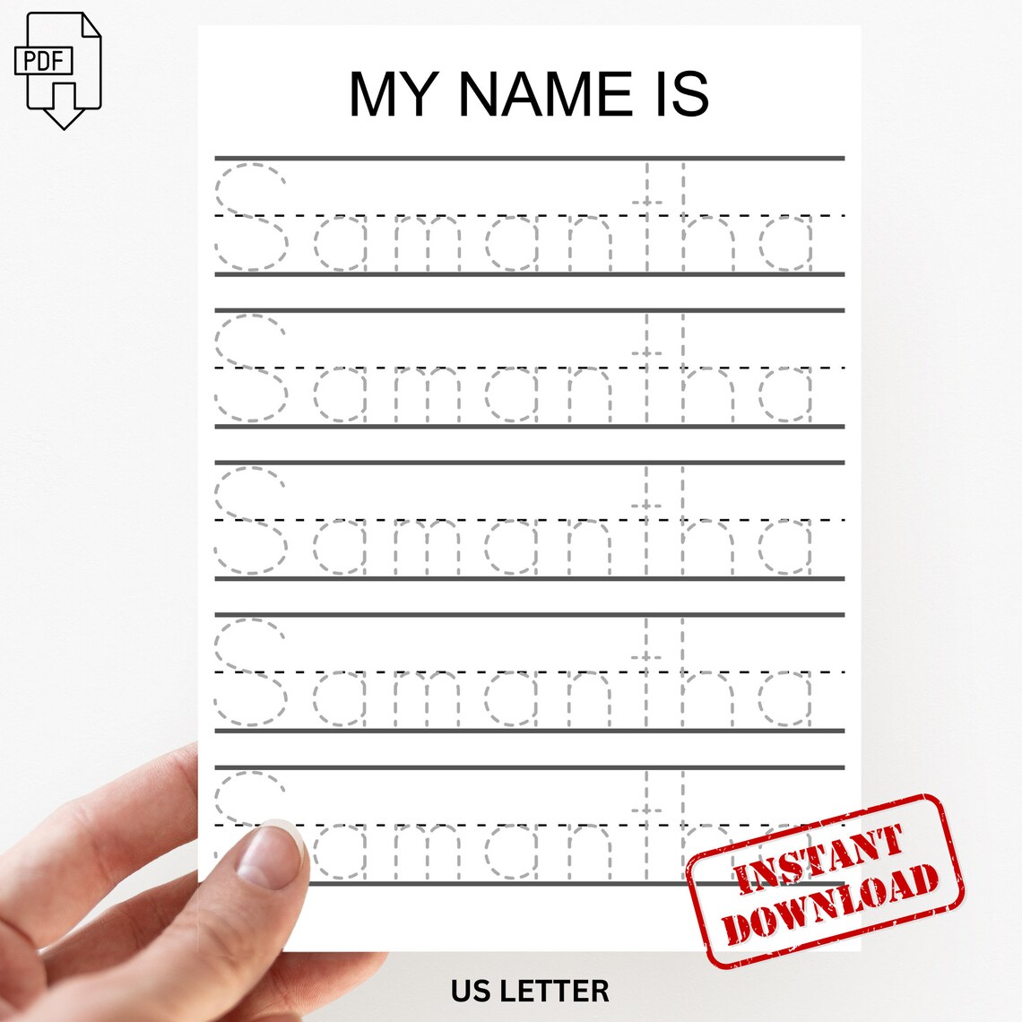 Name Trace Worksheet, Printable for Pre Schoolerskindergarteners Name ...