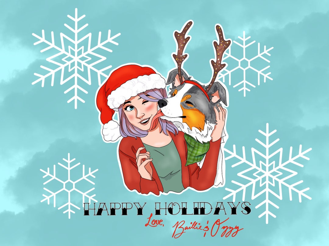 Custom Cartoon Christmas Card - Etsy