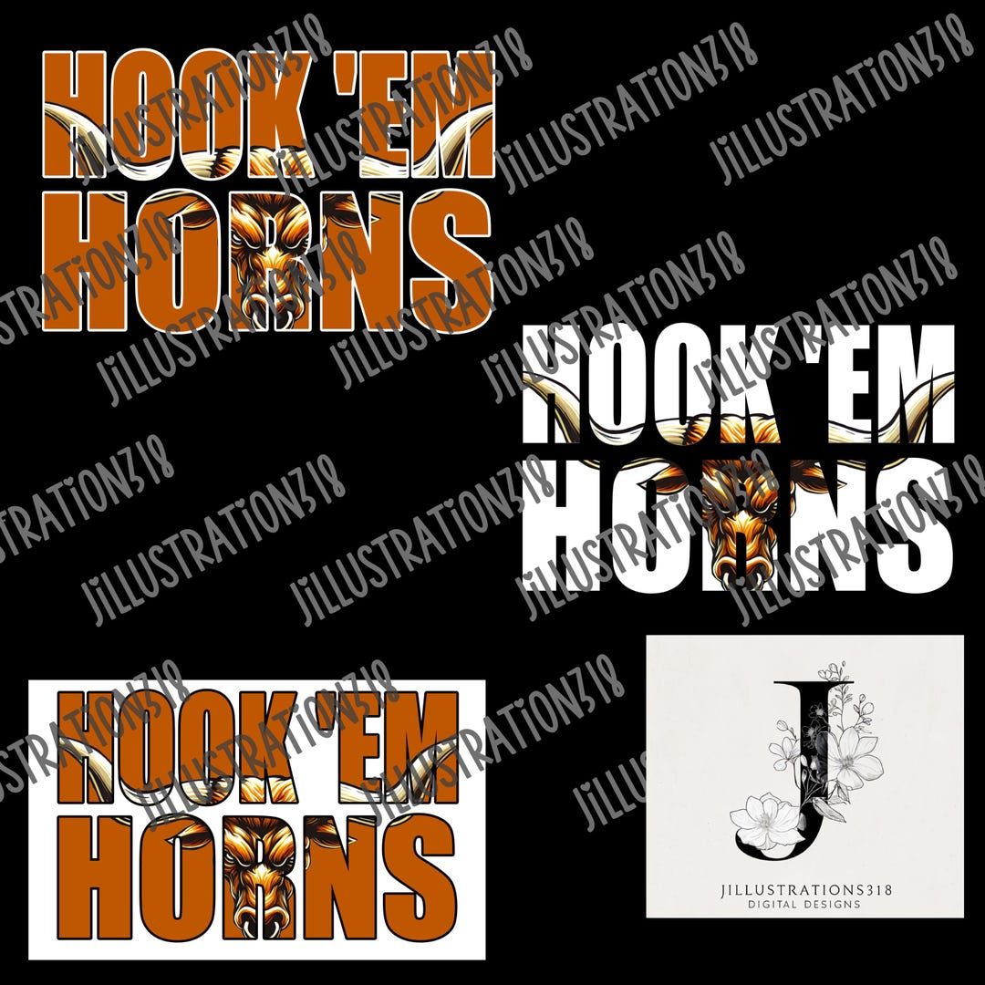Texas Longhorns Digital Design 4 Outline Options for Any Color Shirt ...
