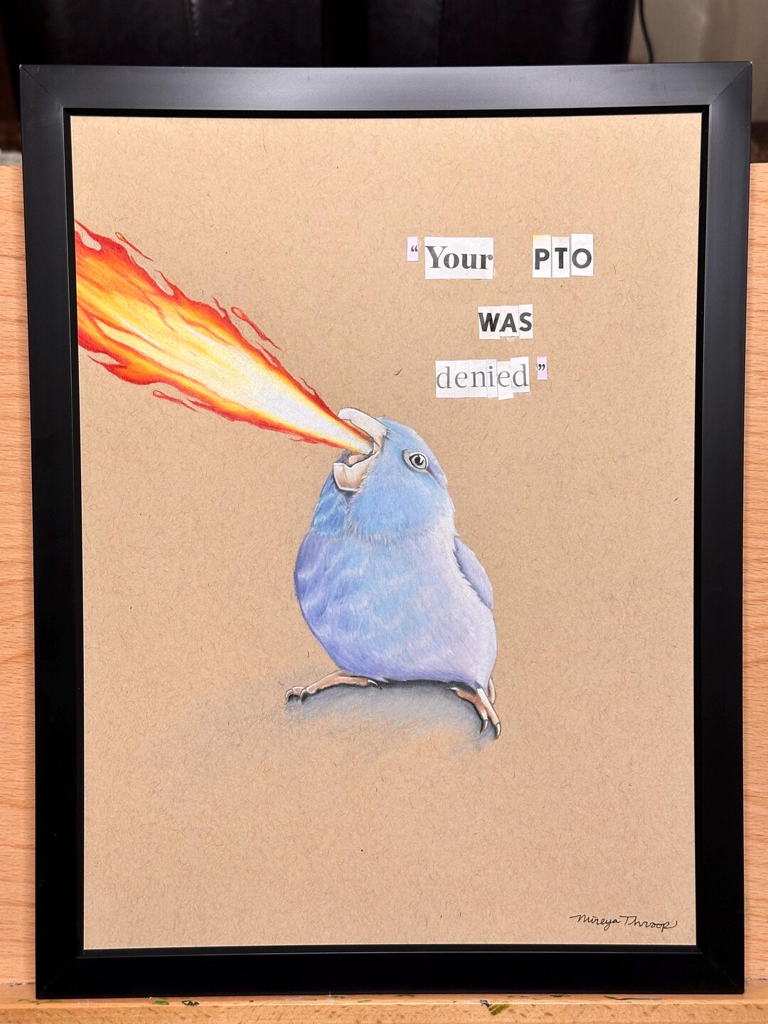 ORIGINAL “your PTO Was Denied”, Bird, Office Decor, Sassy, Funny ...