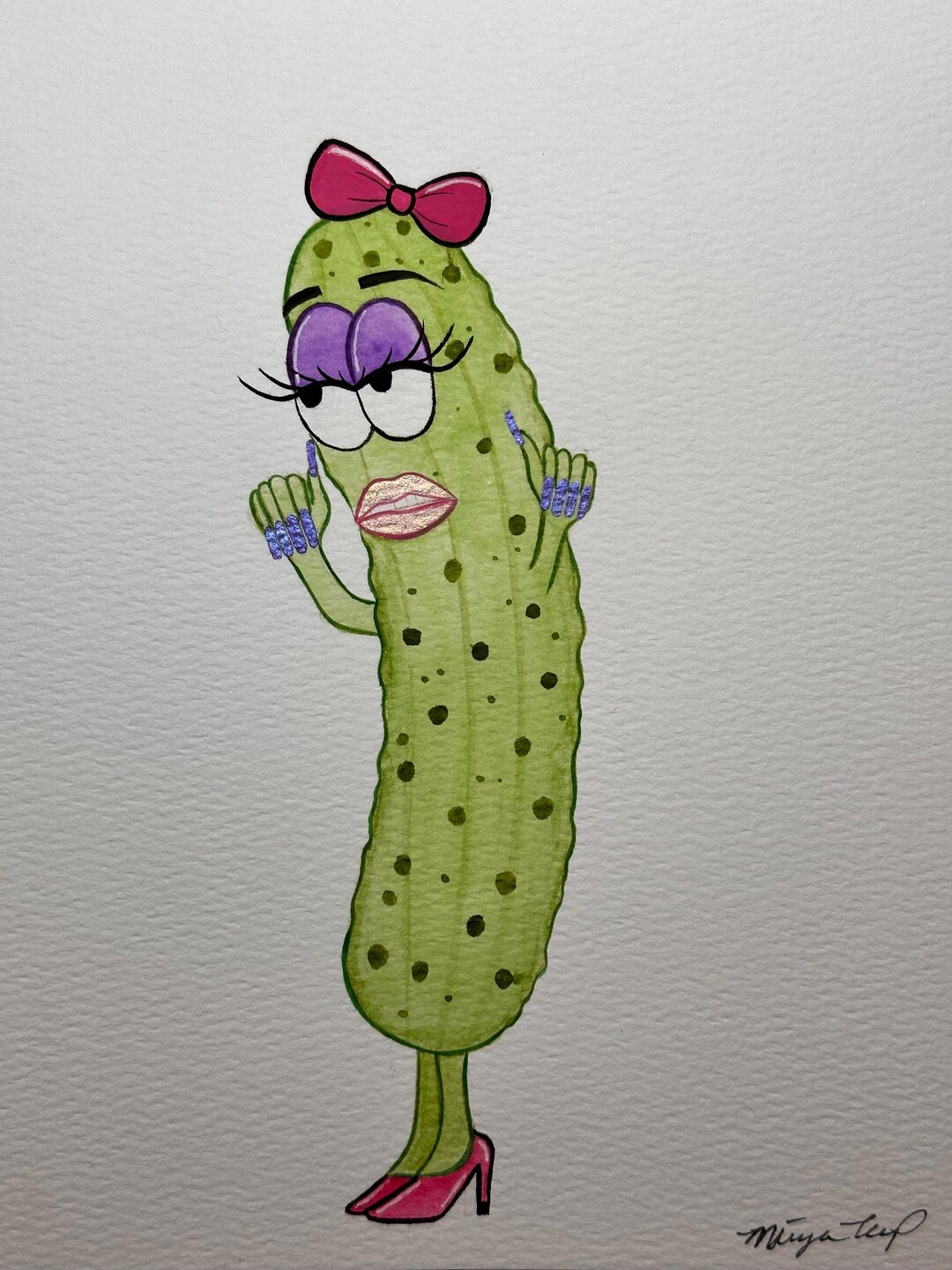 Original “i’m Kindof a Big Dill”, Pickle, Painting, Watercolor, Funny ...