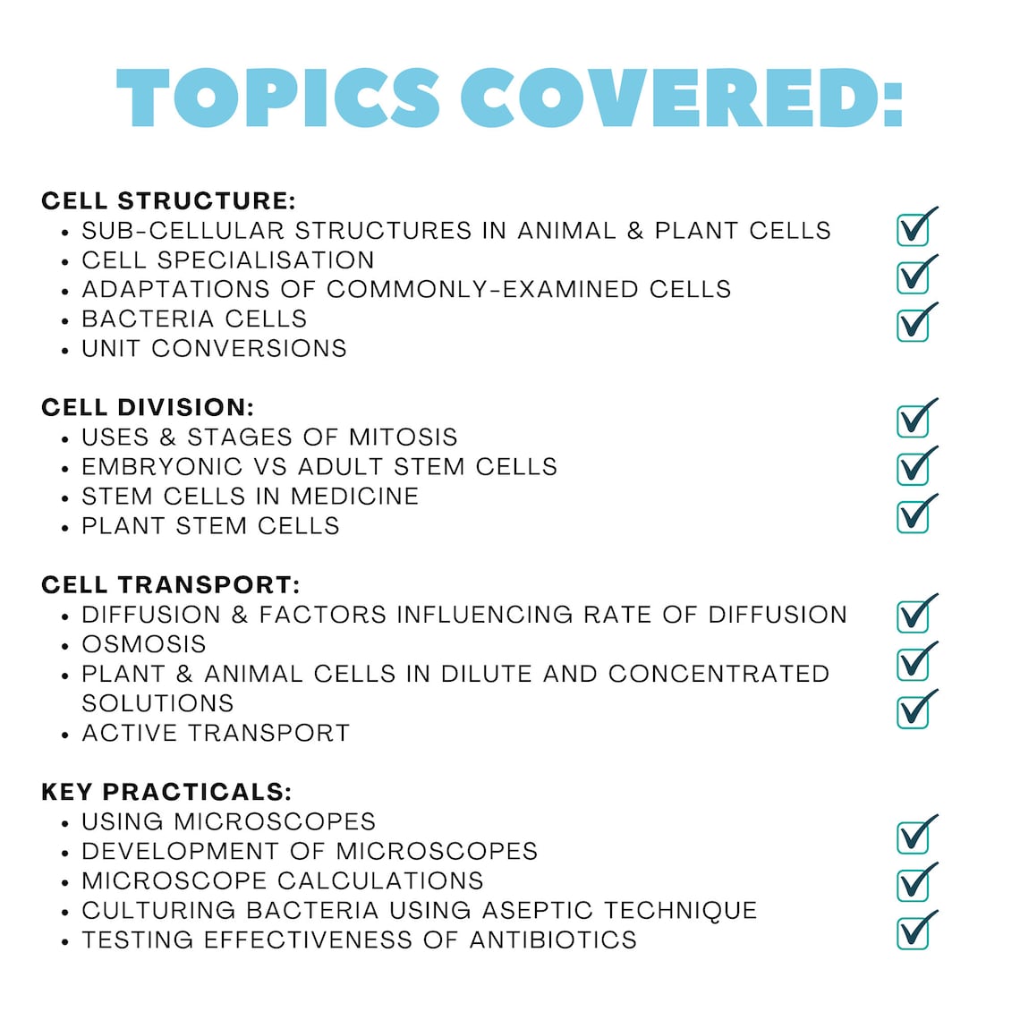 GCSE Biology AQA Cell Biology Notes **DIGITAL** - Etsy