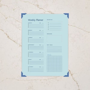 Printable Weekly Planner: Stay Organized & Productive Digital Weekly ...
