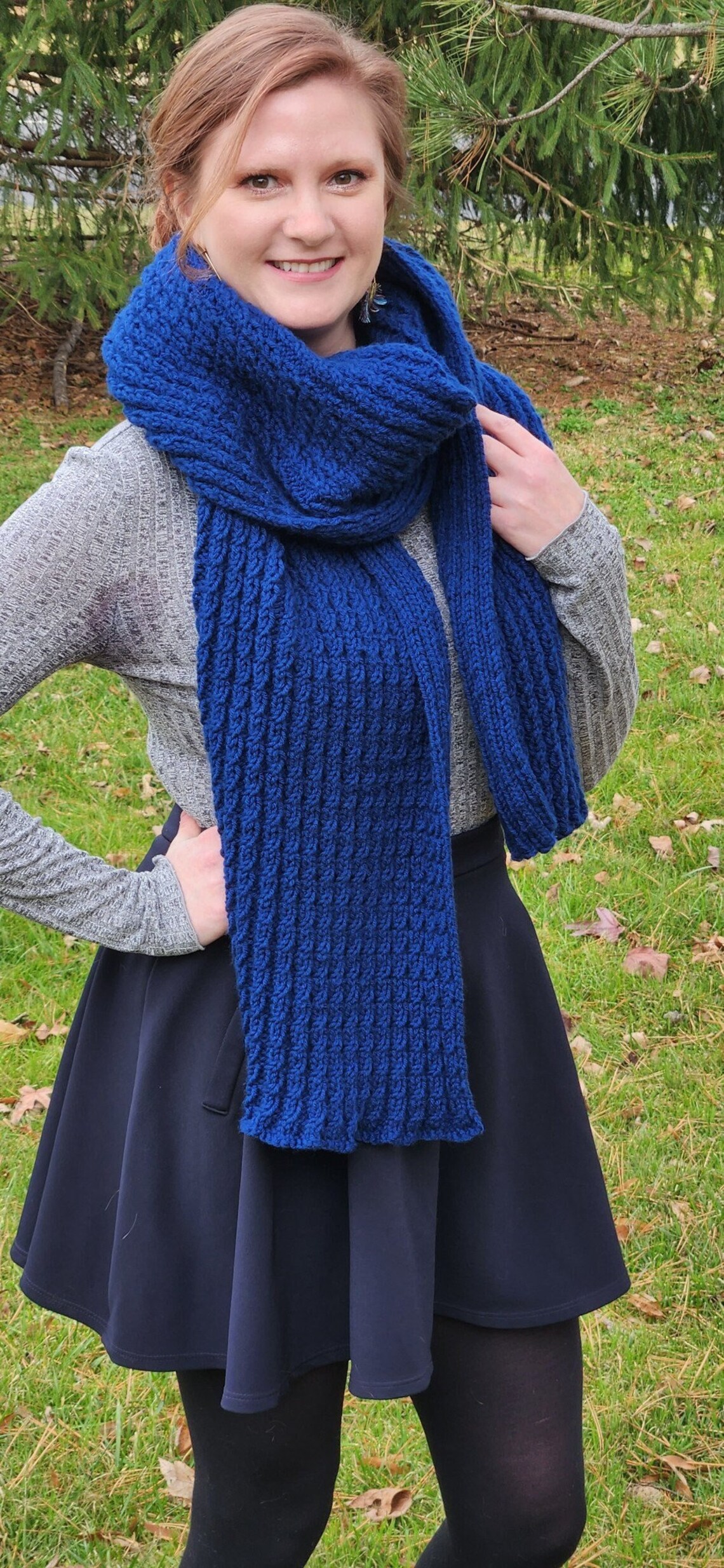 Little Faux Cables Wide Scarf Knitting Pattern - Etsy