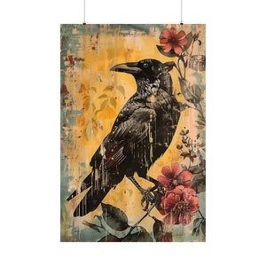 Raven Wall Art Cottagecore Aesthetic Framed Poster Whimsigoth Decor ...