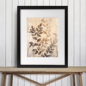 Beige Botanical Wall Art Muted Tones Home Decor Floral Artwork Neutral ...