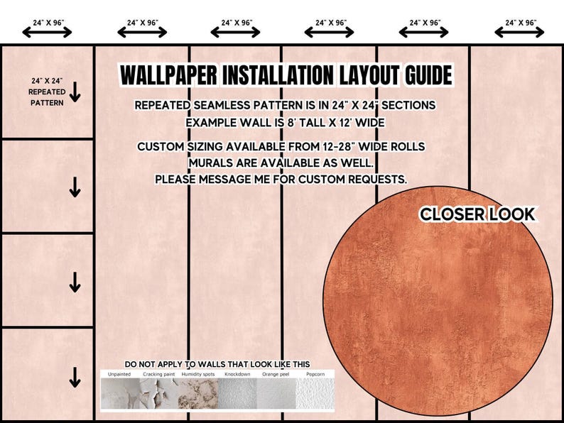 Terracotta Limewash Look Peel & Stick Wallpaper - Removable Accent Wall ...