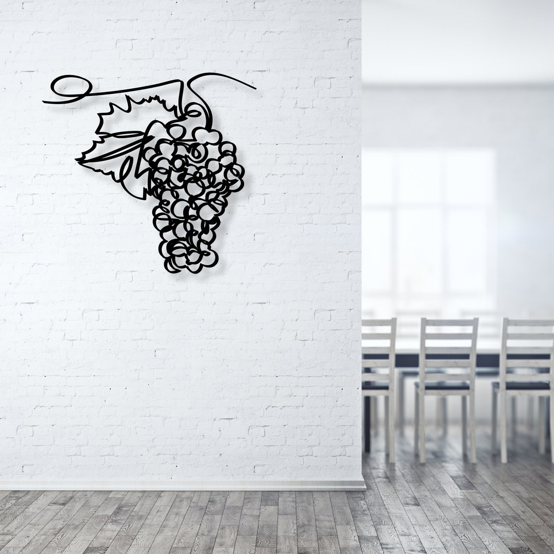 Wine Art Metal Grapes Bar Cart Decor Gift for Wine Lover Metal Bar ...