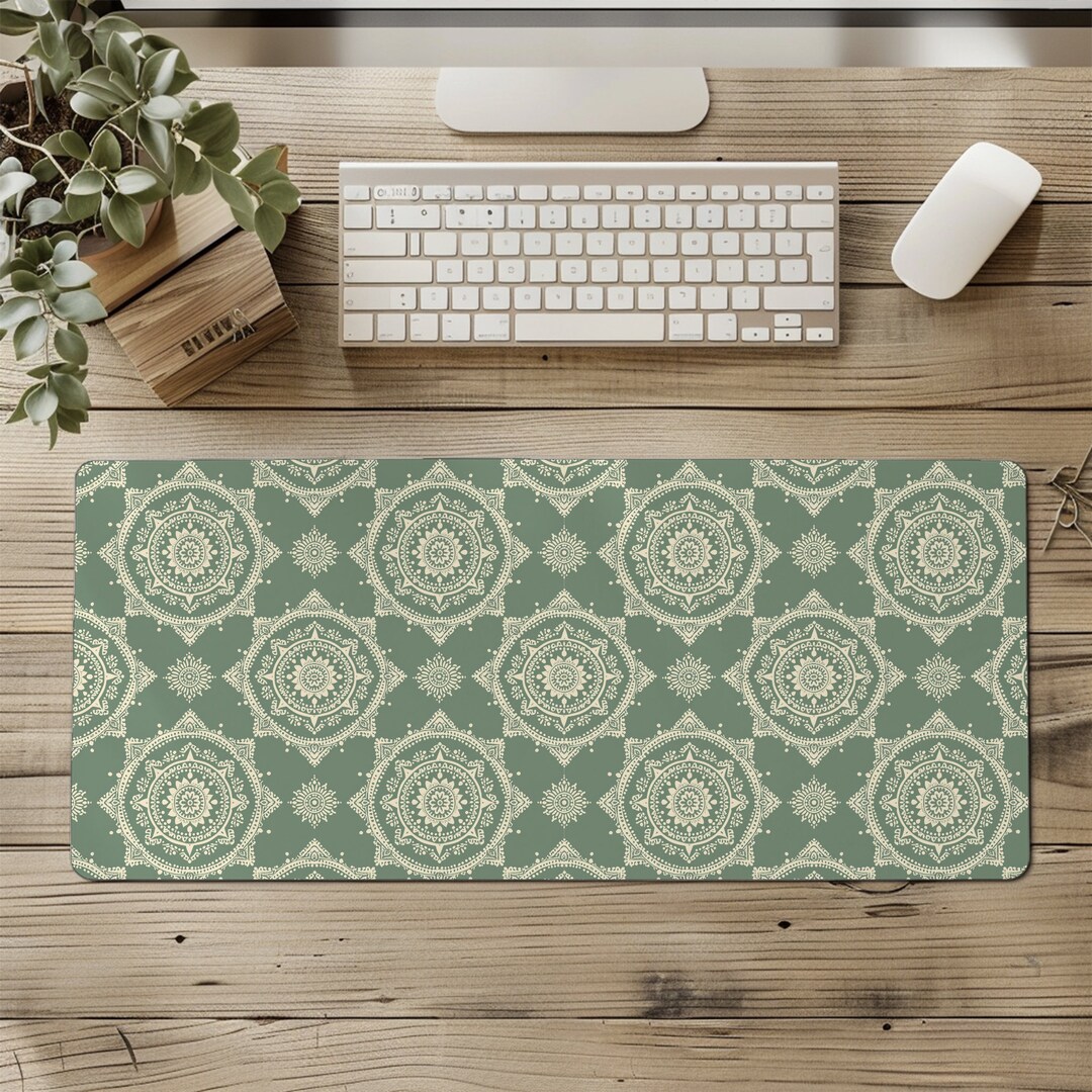 Sage Green Desk Mat Flower Desk Pad Botanical Office Decor Desk ...
