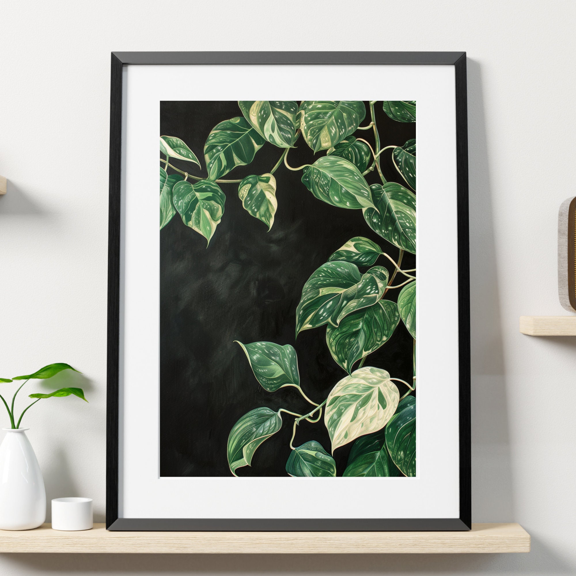 Botanical Pothos Wall Art Gardener Poster Print Plant Framed Canvas ...