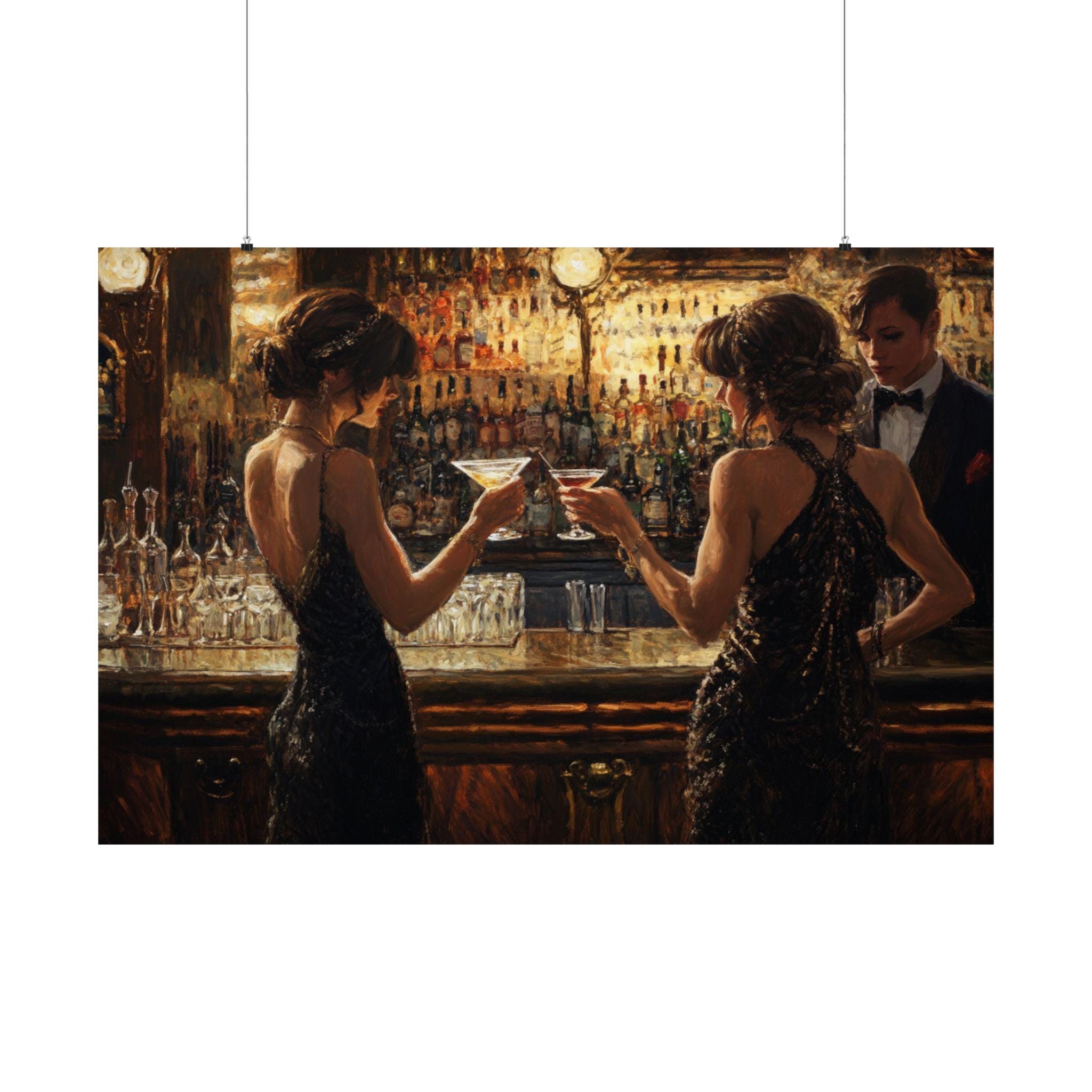 Prohibition Speakeasy Wall Art 1920s Artwork Martini Poster Mancave ...