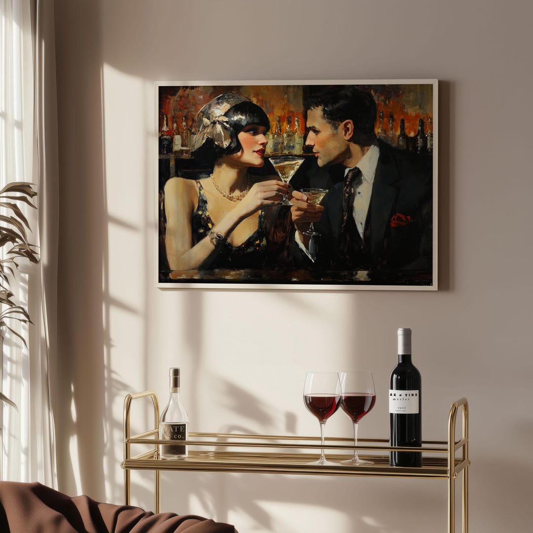 Prohibition Speakeasy Wall Art 1920s Bourbon Room Artwork Martini ...