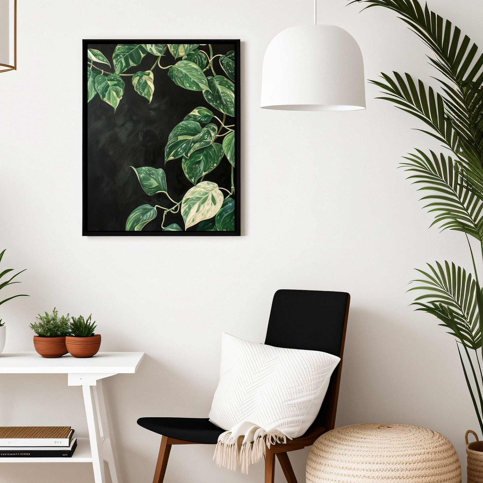 Botanical Pothos Wall Art Gardener Poster Print Plant Framed Canvas ...