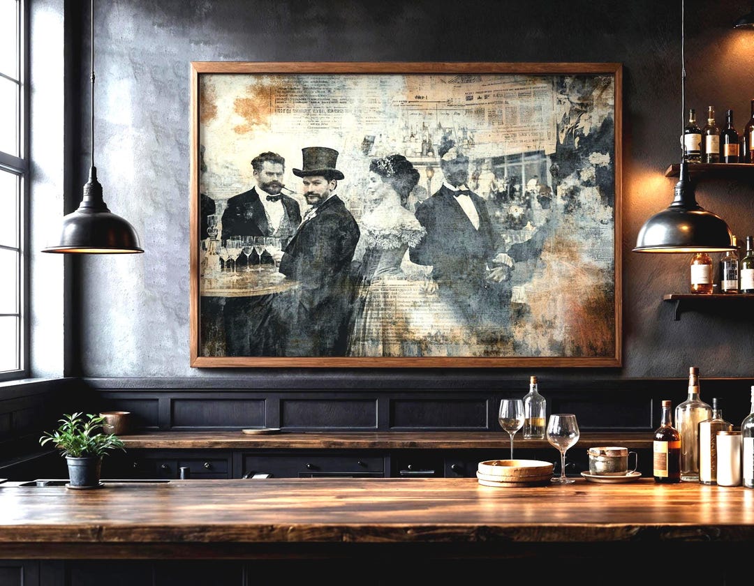 Prohibition Speakeasy Wall Art 1920s Bourbon Room Artwork Mancave Decor ...