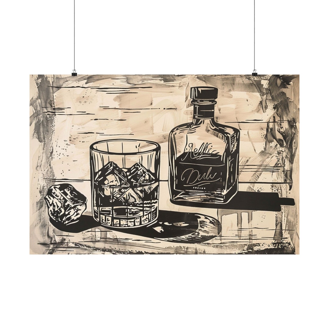 Prohibition Era Whiskey Wall Art Speakeasy Bar Poster 1920s Wall ...
