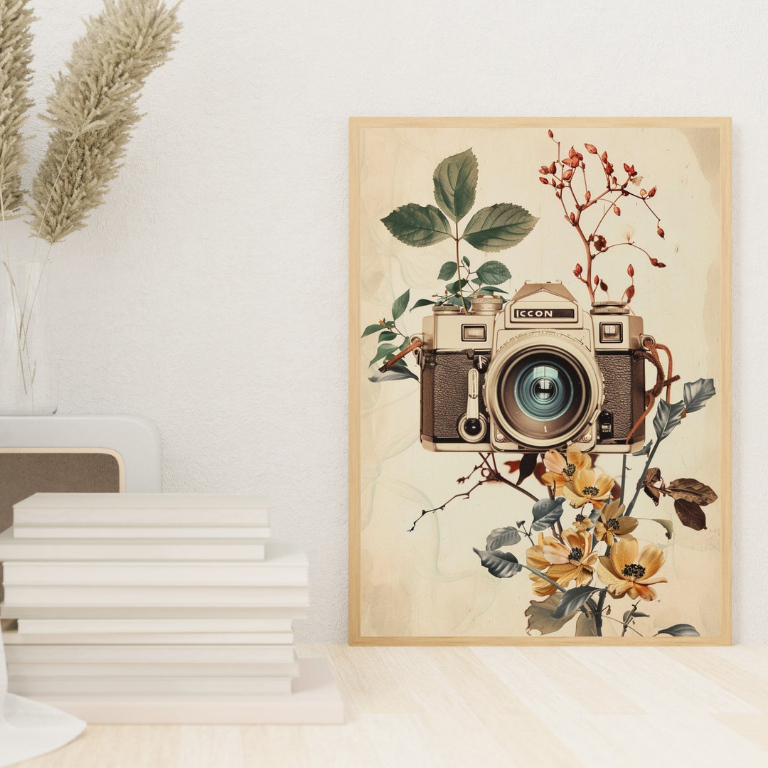 Botanical Camera Wall Art Vintage Style Poster Print Photographer ...