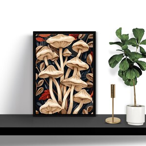 Mushroom Wall Art Fungus Aesthetic Home Decor Mycelium Poster Boho ...