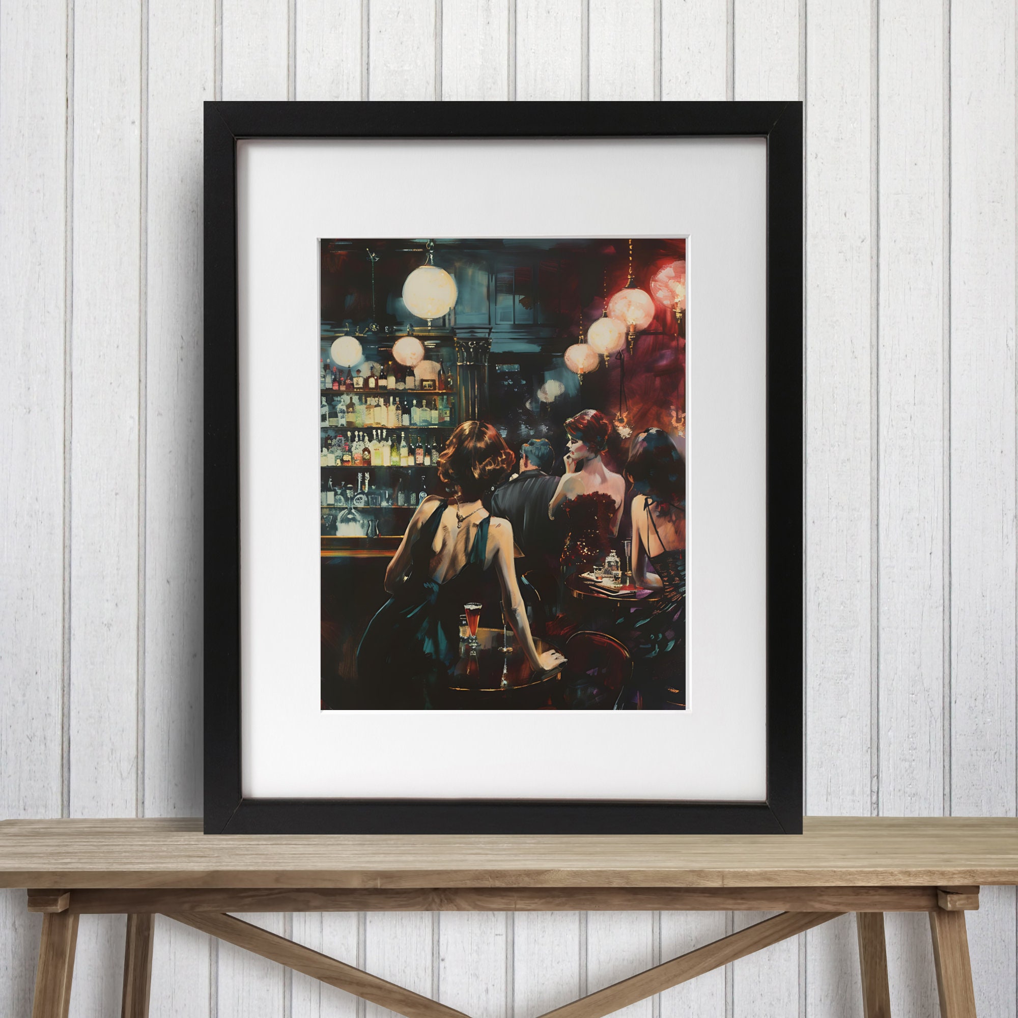 Prohibition Speakeasy Artwork Framed Canvas 1920s Wall Art Vintage ...