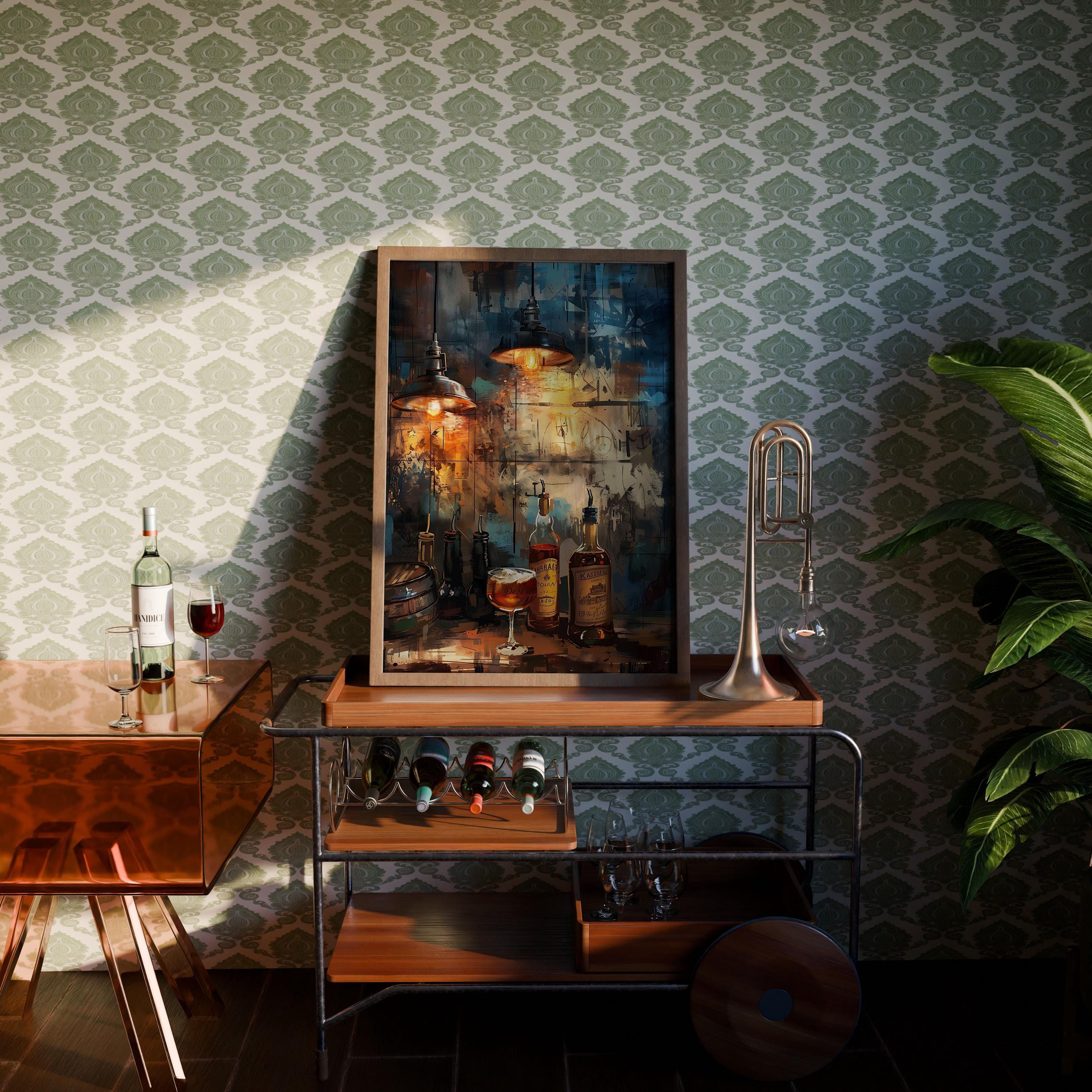 1920s Speakeasy Art: Vintage Bourbon Cocktail Canvas - Etsy