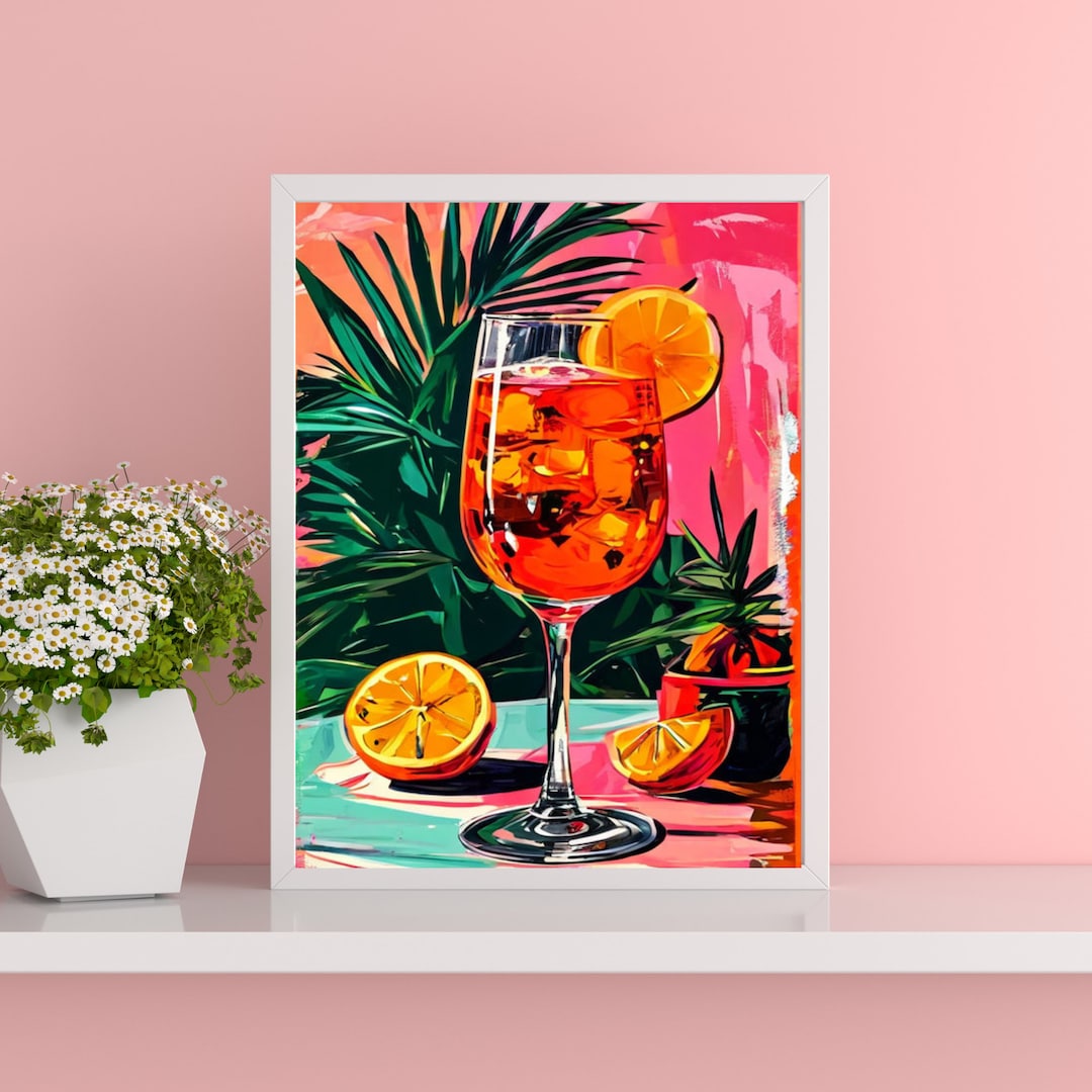 Aperol Spritz Wall Art Bar Cart Poster Print Speakeasy Framed Canvas ...