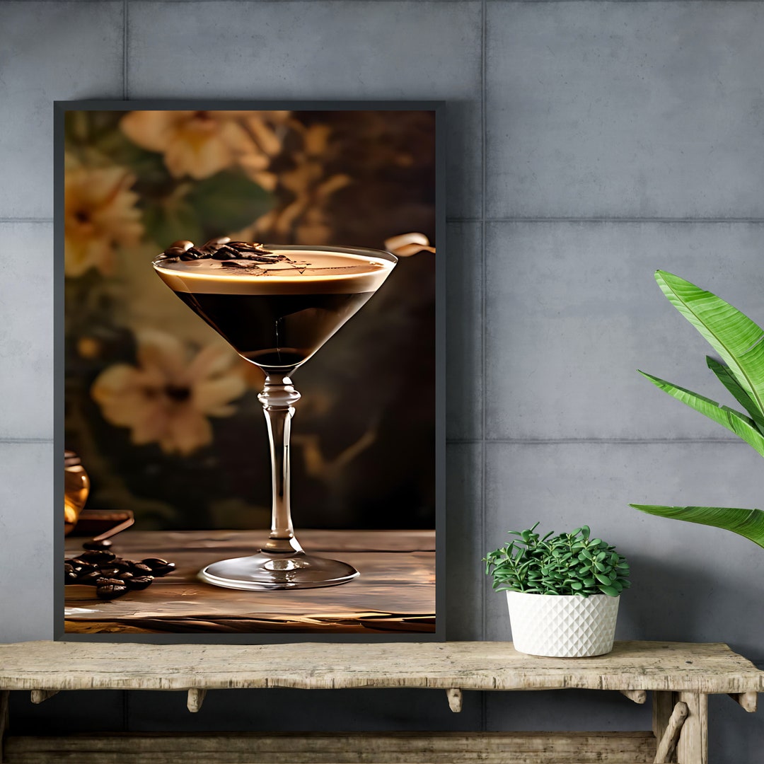 Espresso Martini Wall Art Cocktail Poster Print Alcohol Framed Canvas ...