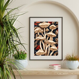 Mushroom Wall Art Fungus Aesthetic Home Decor Mycelium Poster Boho ...