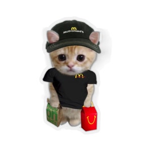 Mcdonalds Kitten Meme Sticker - Etsy