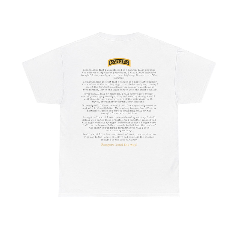 Army Ranger Creed T-shirt - Etsy