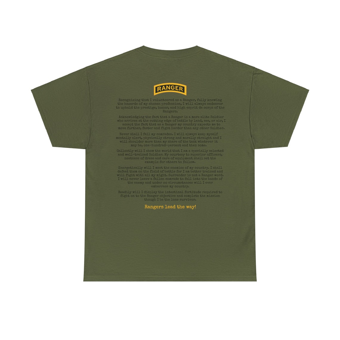 Army Ranger Creed T-shirt - Etsy
