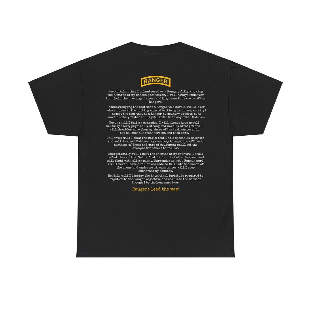 Army Ranger Creed T-shirt - Etsy