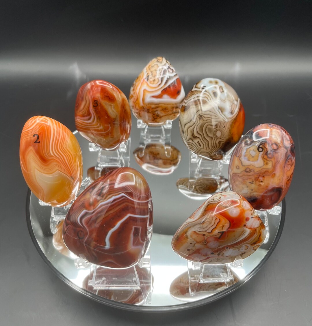 Mexican Crazy Lace Agate Palm Stone | Banded | Polished Tumbled Crystal ...