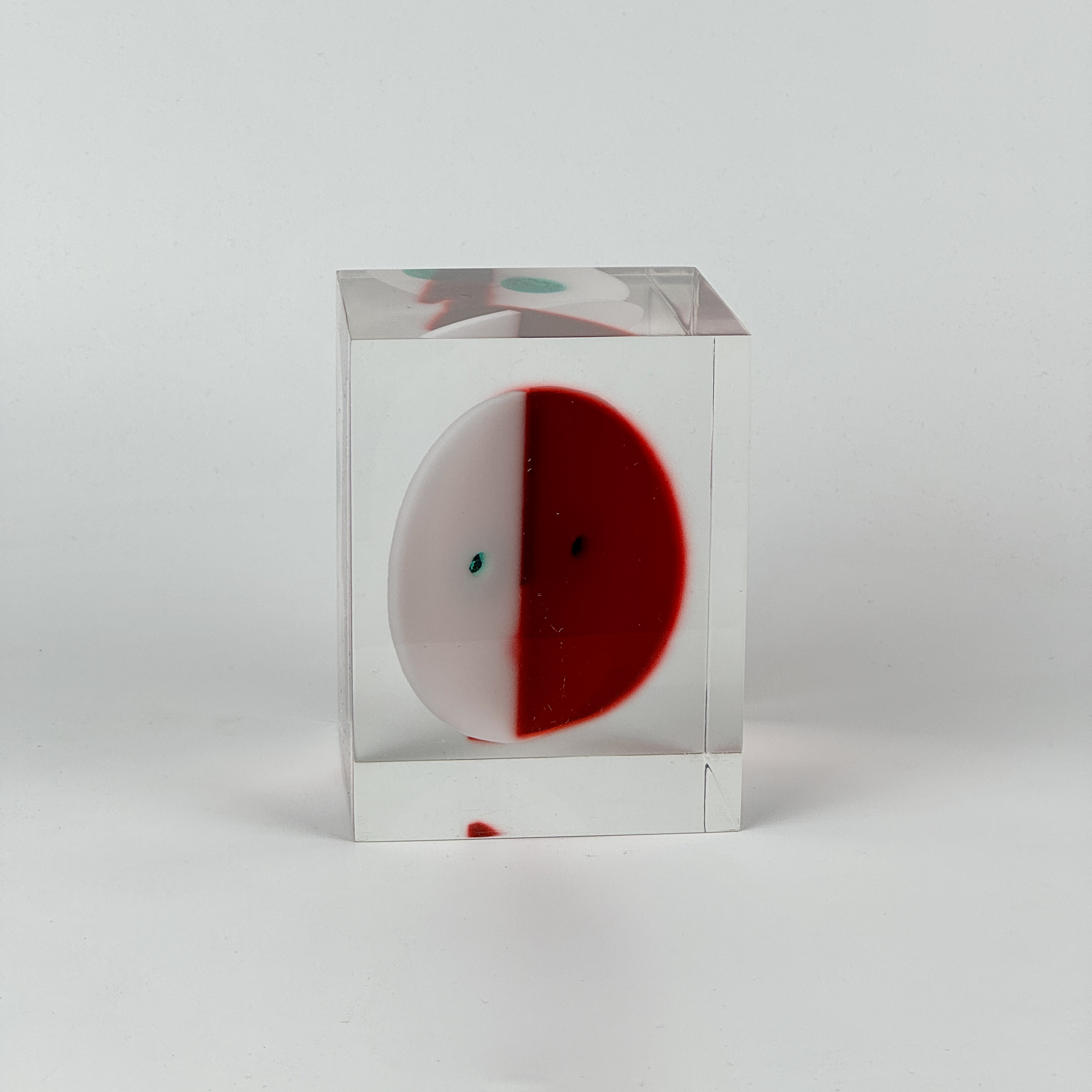 Unique 1970's Lucite Art Cube Sculpture With Floating Abstract Head ...