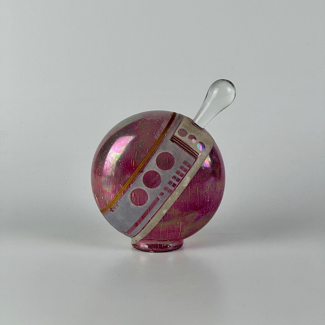 Vintage 90's Ceramic Perfume Bottle With Pink Iridescence Graphics ...
