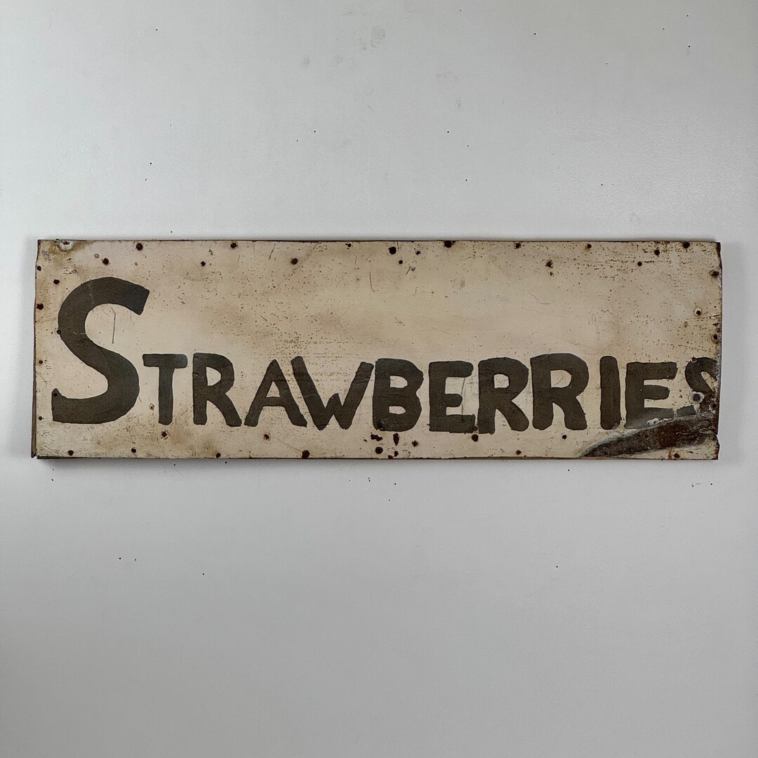 3 of 3 Vintage 1960 "strawberries" Hand Made & Painted Farm Tin Sign ...