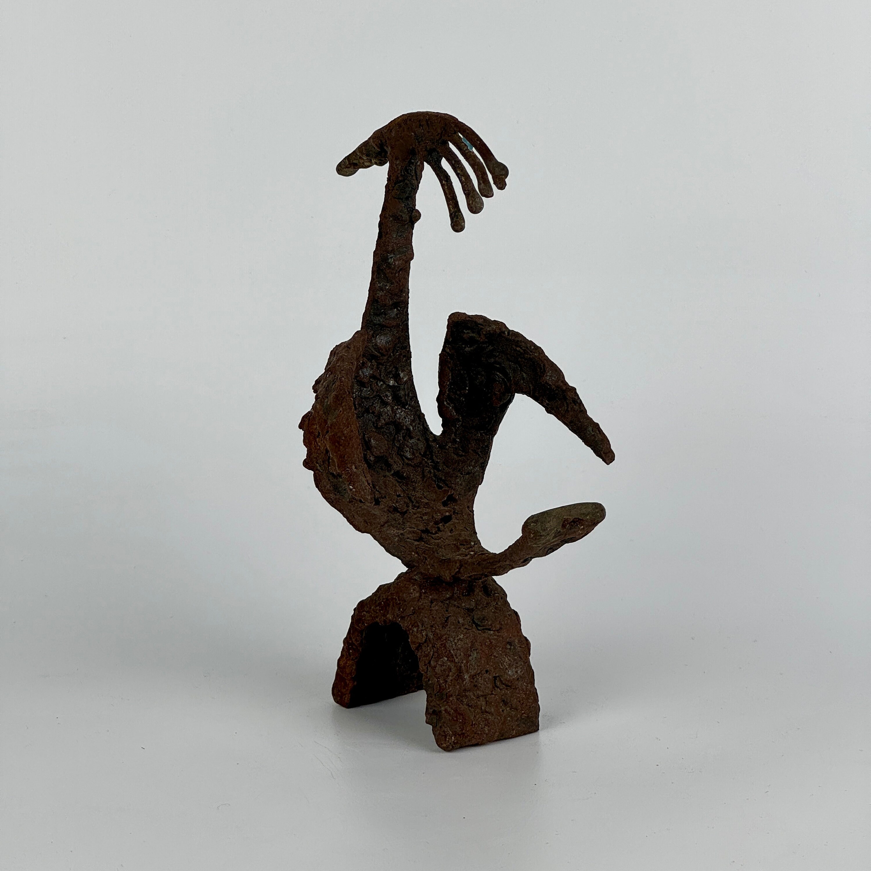 Mid-century Brutalist Metal Dinosaur/bird Sculpture in Rust Metal 1 - Etsy