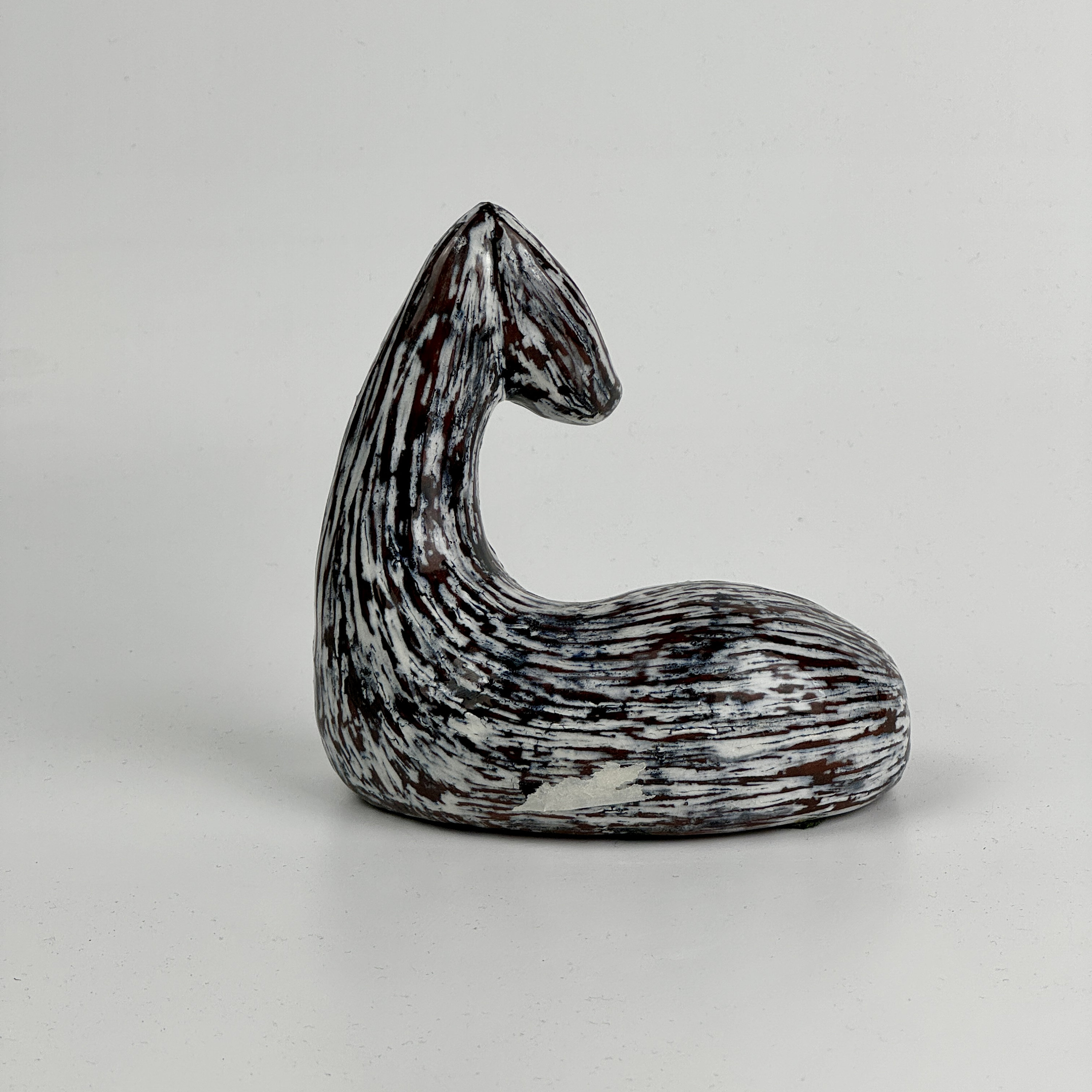 Mid Century Modern Small Ceramic Sitting Zebra Sculpture - Etsy