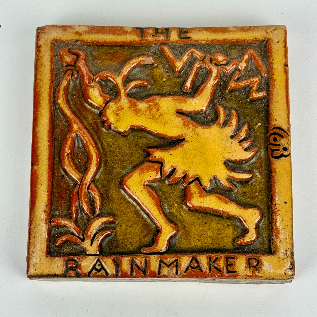 1980's Vintage Mercer Moravian Tile "the Rainmaker" 4" X 4" - Etsy