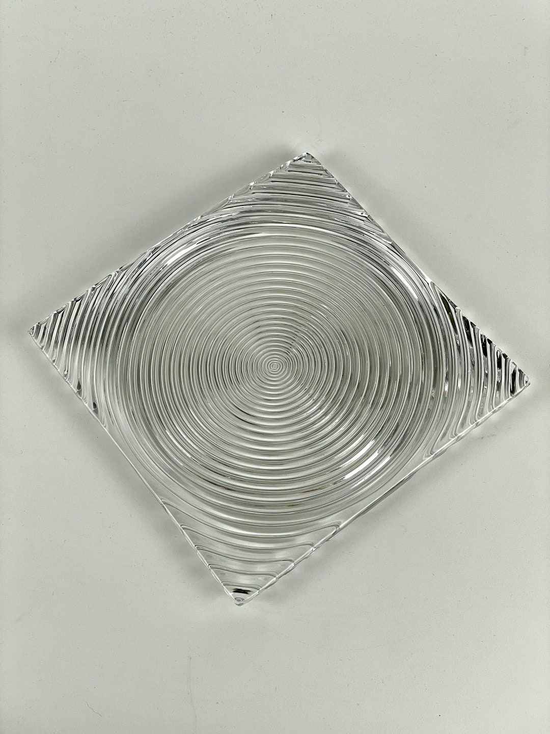 Claus Josef Riedel Concentric Rings Square Crystal Plate Bowl - Etsy