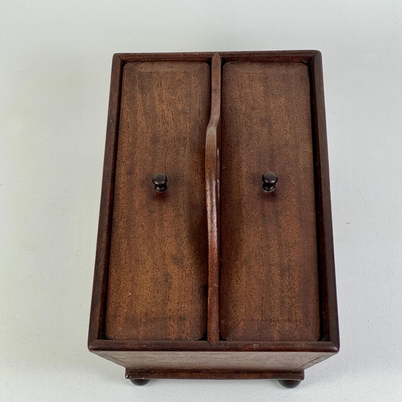 Antique 19th C. Mahogany Double Compartments and Lidded Cutlery Box ...