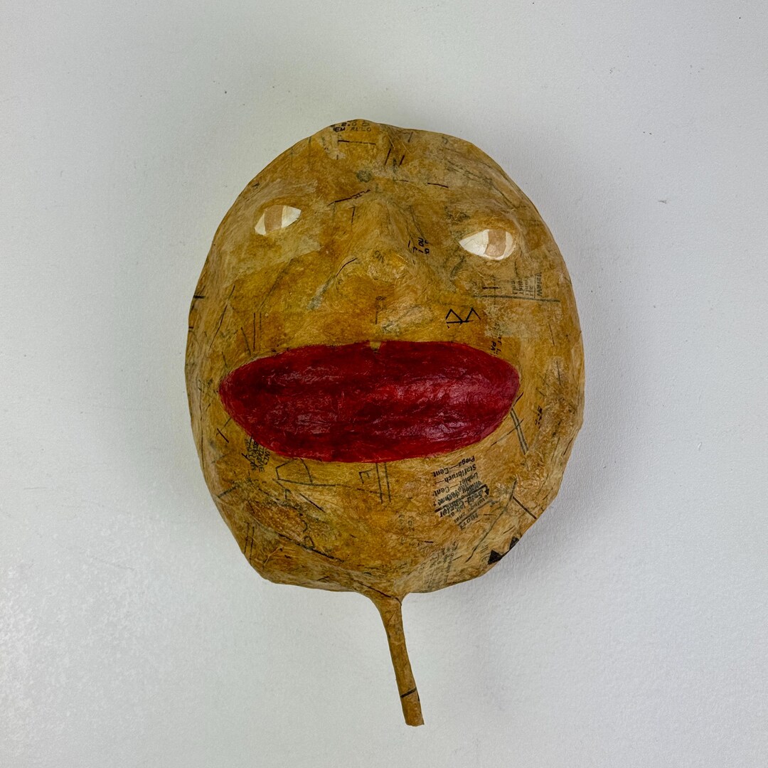 Salvaged Vintage Paper Mâché Doll Head With Big Red Lips - Etsy