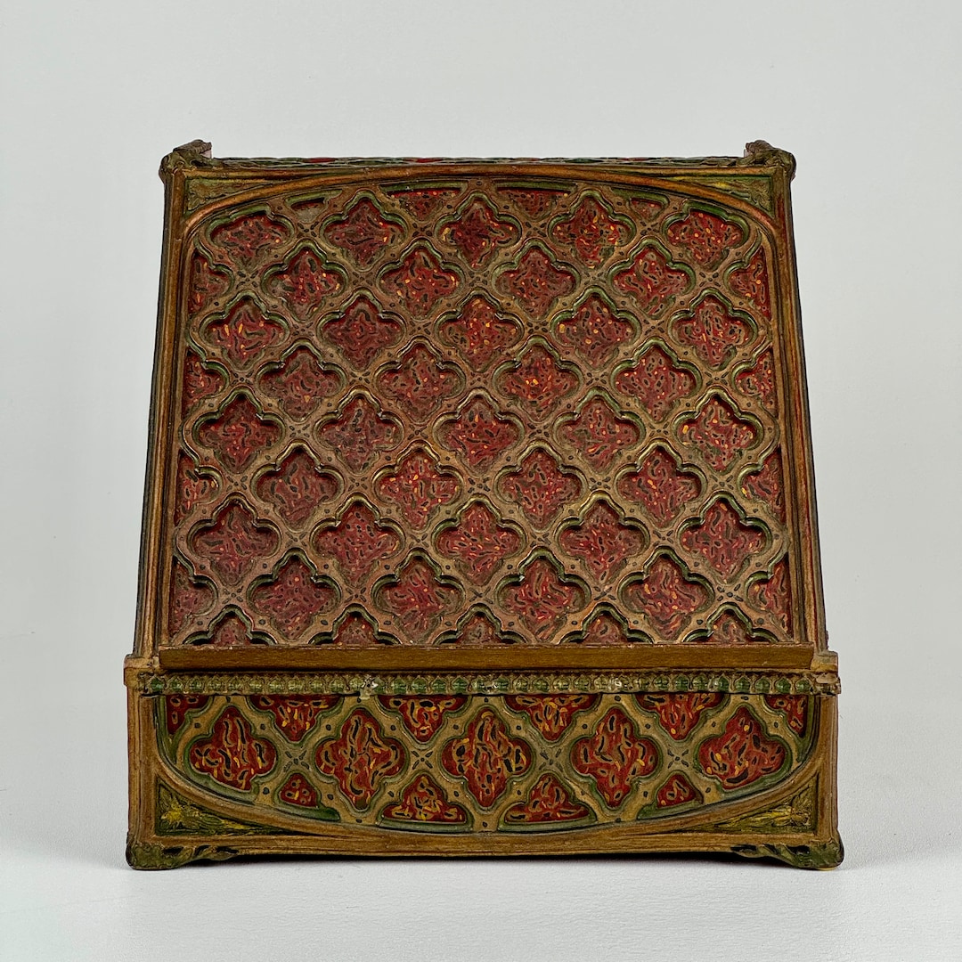 Gorgeous Italian Antique Tabletop Book Easel Box With Intricate Carved ...