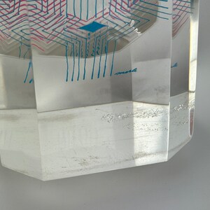Unbelievable 1970's Lucite Art Cube Sculpture With Floating Red & Blue ...