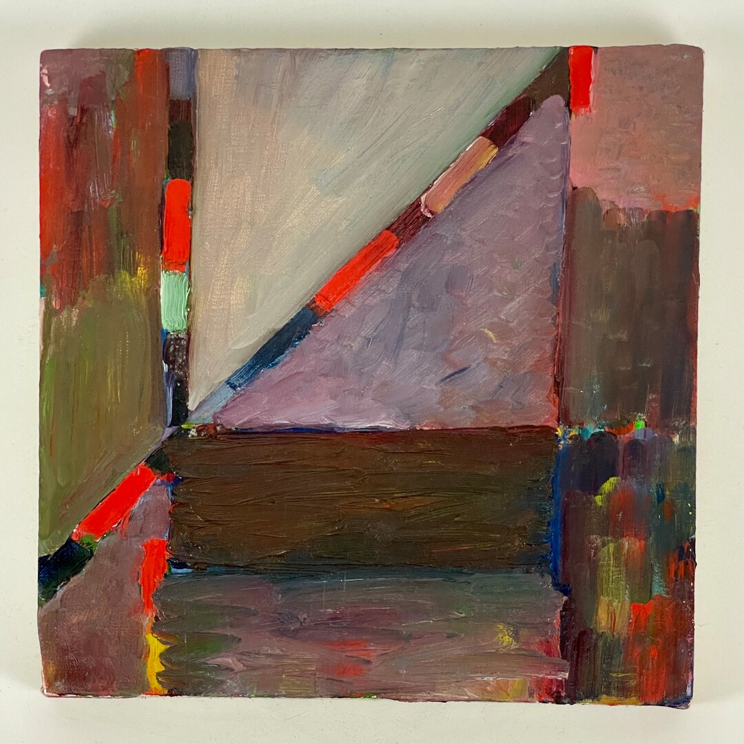 Clark Murray Rare 1980's Original Painting, Abstract in Tones of Red ...