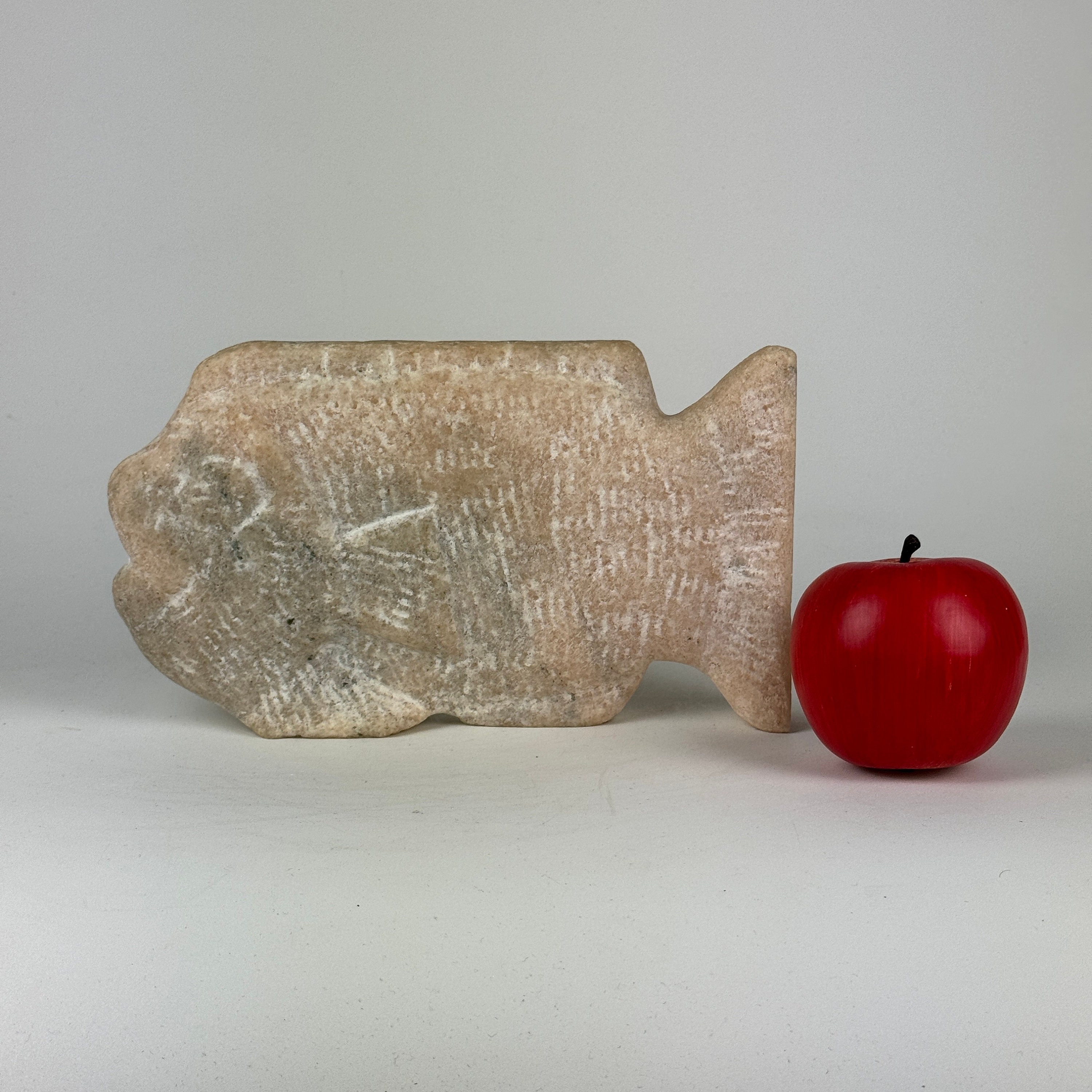 Vintage Hand Carved Stone Fish Sculpture in Light Pink/gold Hue - Etsy
