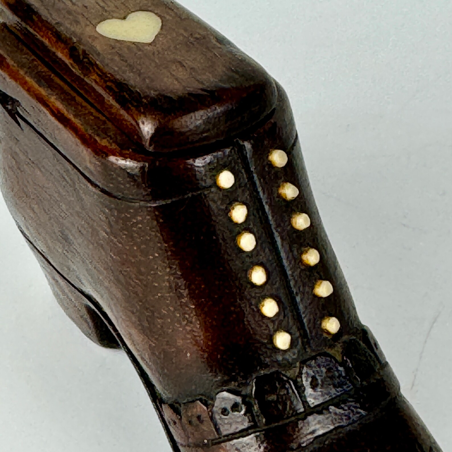 19th Century Antique English Victorian Wood Carved Shoe Snuff Box With ...
