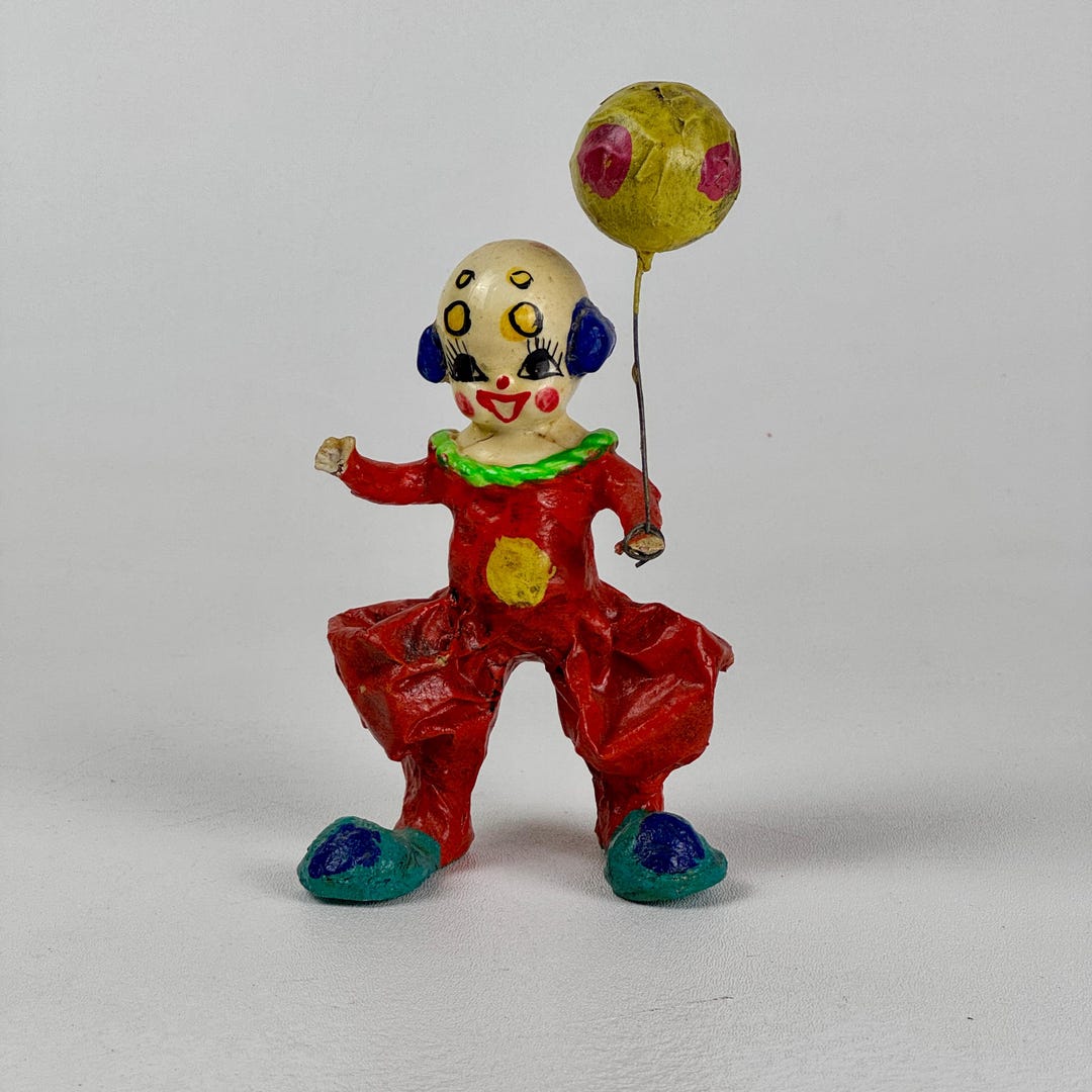 Vintage Mid 20th Century Paper Mache Clown With Balloon - Etsy