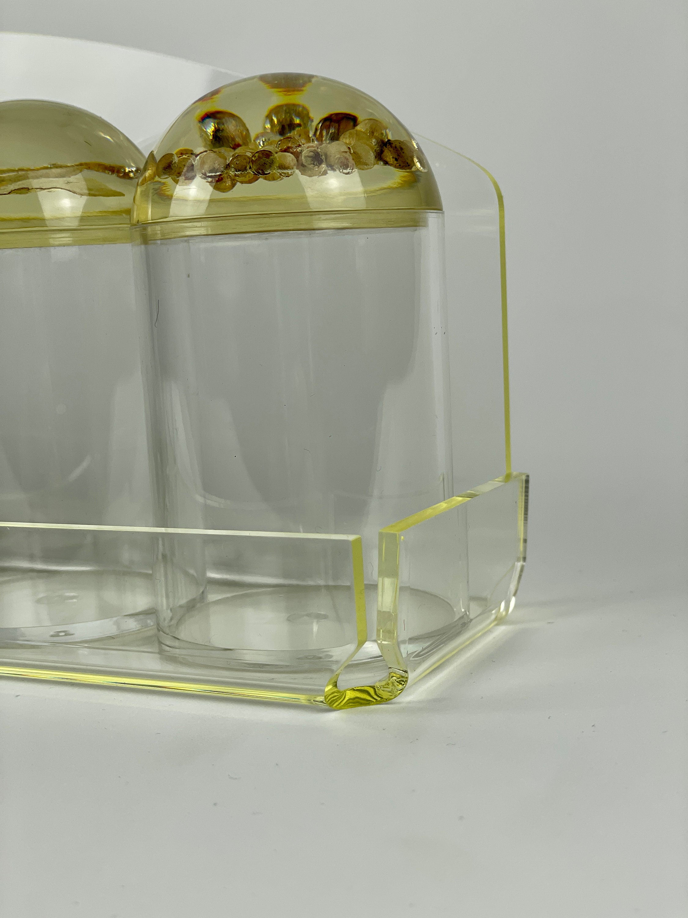 Rare French MCM Lucite Spice Canister Set With Inlaid Spices in Covers ...