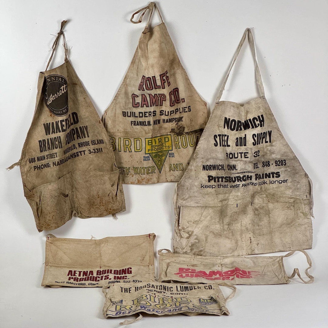 Collection of 6 Vintage 1950's American Work Advertising Aprons - Etsy