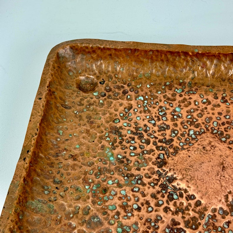Vintage Arts & Crafts Rectangular Hand Hammered Copper Tray - Etsy
