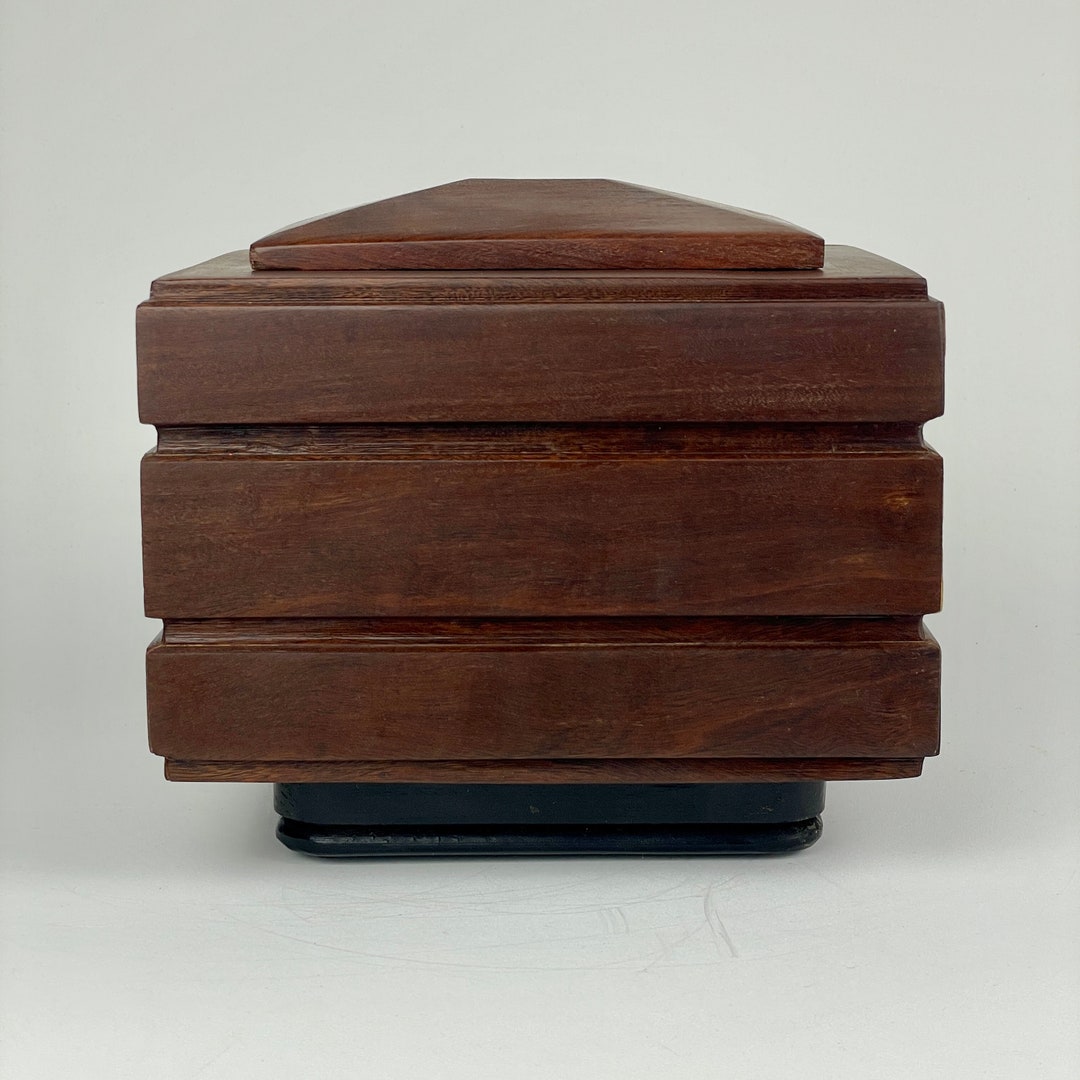 Stunning Mid-century Modern Keepsake Mahogany Wooden Box With ...
